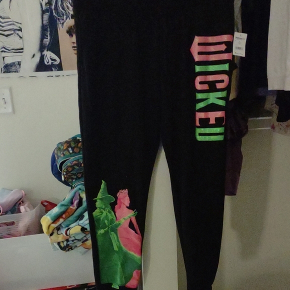 Wicked | Pants & Jumpsuits | Wicked Black Leggings With Green And Pink ...